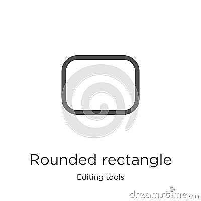 Rounded Rectangle Icon Vector From Editing Tools Collection. Thin Line ...