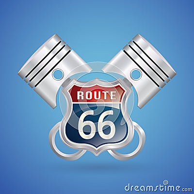 Route 66 Badge. Vector Illustration Decorative Design | CartoonDealer ...