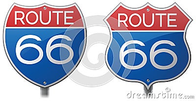 Route 66 Signs Vector Illustration | CartoonDealer.com #32212312
