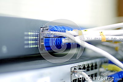 Router With Cable Wires Stock Image - Image: 34298811