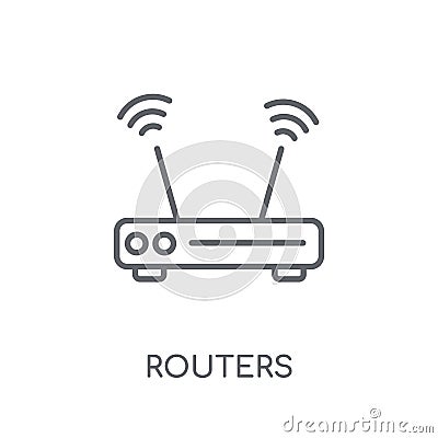Routers Linear Icon. Modern Outline Routers Logo Concept On Whit Vector ...