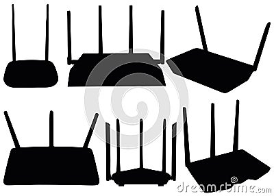 Routers In The Set. Vector Image. | CartoonDealer.com #202195049