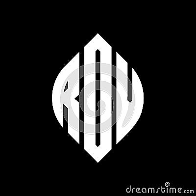 ROV Circle Letter Logo Design With Circle And Ellipse Shape. ROV ...