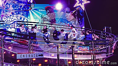 Spinning Amusement Park Ride Tagada Stock Footage - Video of colors ...