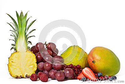 Row Of Assorted Fruit Royalty-Free Stock Photography | CartoonDealer ...