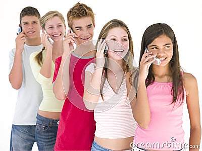 Which one better? stock photo. Image of phone, male, female - 5407846