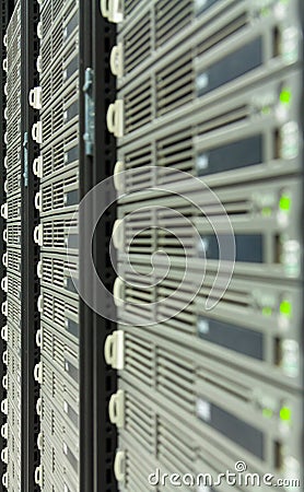 A Row Of Servers In A Datacenter Stock Image - Image: 22949771