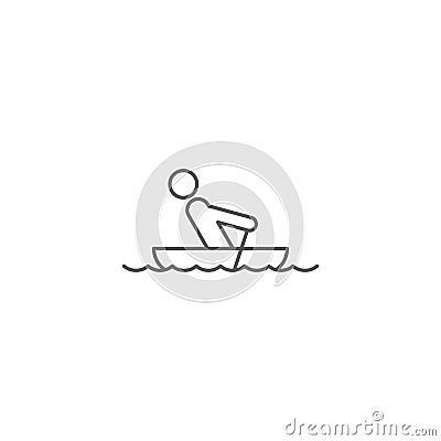 Rowing Sport Training Vector Icon Symbol Isolated On White Background ...