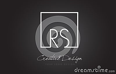 RS Square Frame Letter Logo Design With Black And White Colors. Vector ...