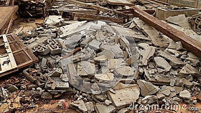 Rubble of a Demolished Building Stock Video - Video of brick, broken ...