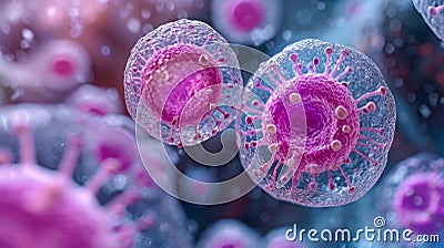 Rubella Virus Under A Microscope AI Generated Royalty-Free Cartoon ...