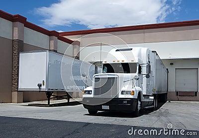 Ruck At Warehouse Loading Bay Stock Photos - Image: 9741743
