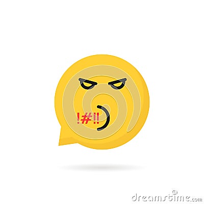 Rude Emoji Speech Bubble Logo Cartoon Vector | CartoonDealer.com #106031437