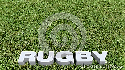 Rugby Texte 3D On Grass Stock Photography | CartoonDealer.com #58950368
