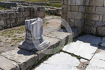 Destroyed Column In An Ancient Greek City Royalty-Free Stock ...