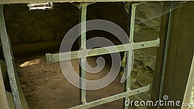 Ruined Stone Prison Cell stock video. Video of gloomy - 114702175