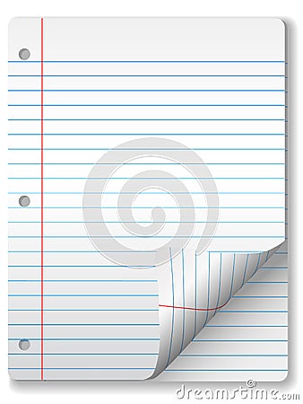 Ruled Notebook Paper Page Curl Royalty Free Stock Photography - Image ...