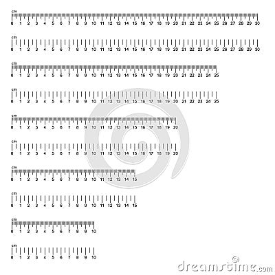 Ruler 10, 15, 25, 30 Cm. Measuring Tool On A White Background ...