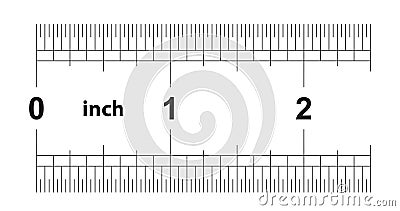 Ruler 2 Inches Imperial. The Division Price Is 1/32 Inch. Ruler Double ...