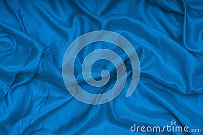 Rumpled Silk Blue Fabric Texture. Classic Blue Background Royalty-Free ...