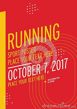 Run Championship Poster Design Template. Vector Illustration ...