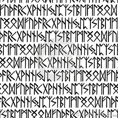 Runes Seamless Pattern. Runic Alphabet, The Elder Futhark. Germanic ...