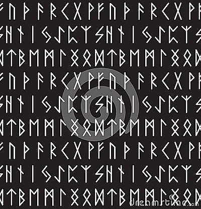 Runes Seamless Pattern. Runic Alphabet Wallpaper. Writing Ancient ...