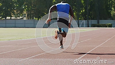 Runner Getting On Start Line, Starting Run Upon Command, Training For ...