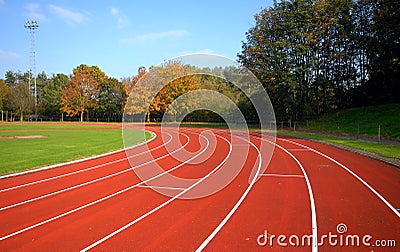 Runners Racetrack Surrounded By Trees Stock Photography | CartoonDealer ...