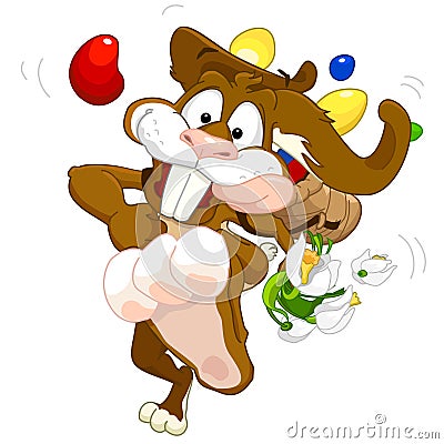 Running Easter Bunny Royalty Free Stock Image - Image: 4211346