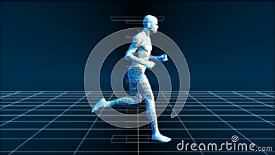Running Man (Bionic Science Tech) Stock Video - Video of data ...