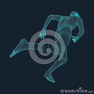 Running Man. Polygonal Design. 3D Model Of Man. Geometric Design ...