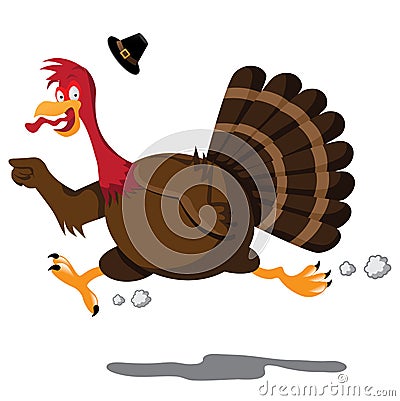 Running Screaming Cartoon Turkey Stock Vector - Image: 46893657