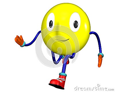 Running Smile Emoticon Stock Image - Image: 22518871