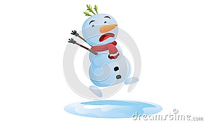 Running Snowman In Christmas Stock Vector - Image: 47381924