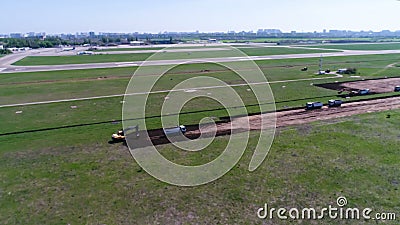 The Construction of the Runway Stock Footage - Video of concrete ...