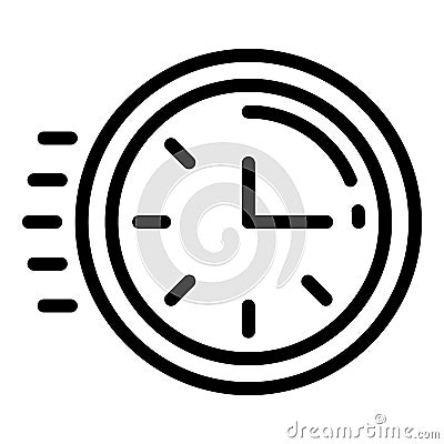 Rush Job Time Work Icon, Outline Style Cartoon Vector | CartoonDealer ...