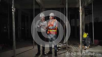 In Rush Work Overtime, Engineers and Architects are Consulting on a ...