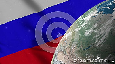 Russia Flag and Russia Map on Earth Globe 4K Stock Footage - Video of ...