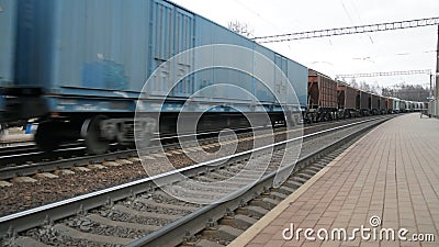 Russian freight train stock footage. Video of wagon - 177079934