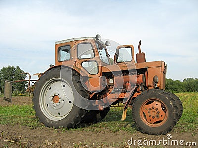 Russian Vintage Tractor Royalty Free Stock Photo - Image: 10786215