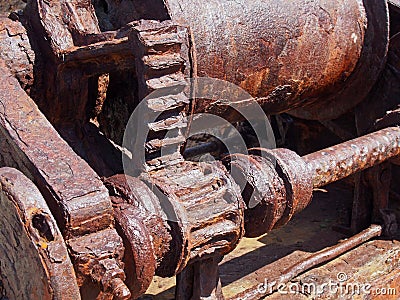 Rusted Cogs And Gears On An Old Broken Industrial Machine Stock ...