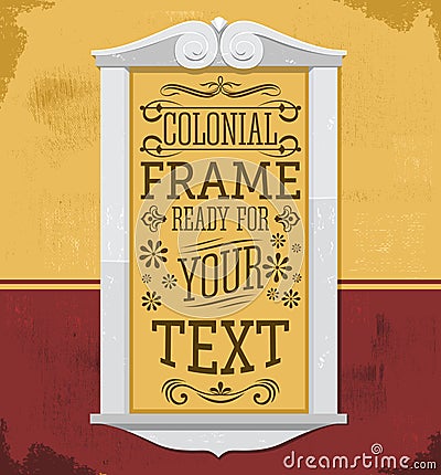 Rustic Colonial Frame Vector Illustration, Ready To Place Your Text Or ...