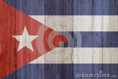 A Rustic Old Cuban Flag On Weathered Wood Stock Photo | CartoonDealer ...