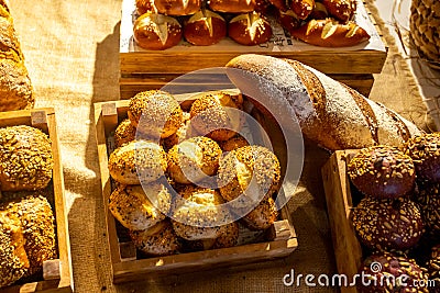 Rustic Set With Bread Buffet For Decoration Design. Rustic Wood Table ...