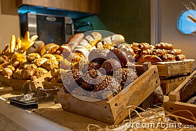 Rustic Set With Bread Buffet For Decoration Design. Rustic Wood Table ...