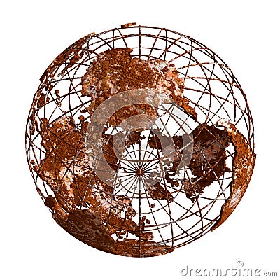 Rust Earth Planet 3D Globe Stock Photo - Image: 54566275