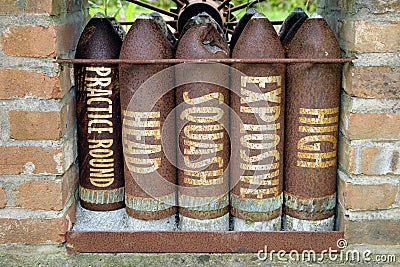 Rusty Old High Explosive Squash Head HESH Tank Shells Stock Image ...