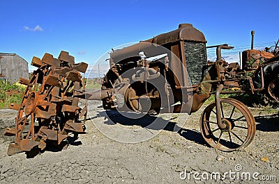 Rusty Old One Wheeled Tractor Stock Photography | CartoonDealer.com ...