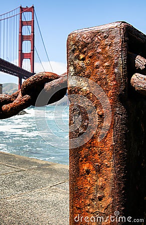Rusty Pole By The Golden Gate Bridge Stock Photography | CartoonDealer ...